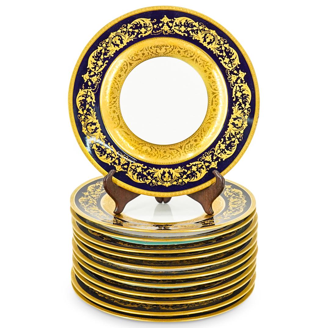 (12pc) Hutschenreuther Selb Porcelain Dinner Plate Set Auction