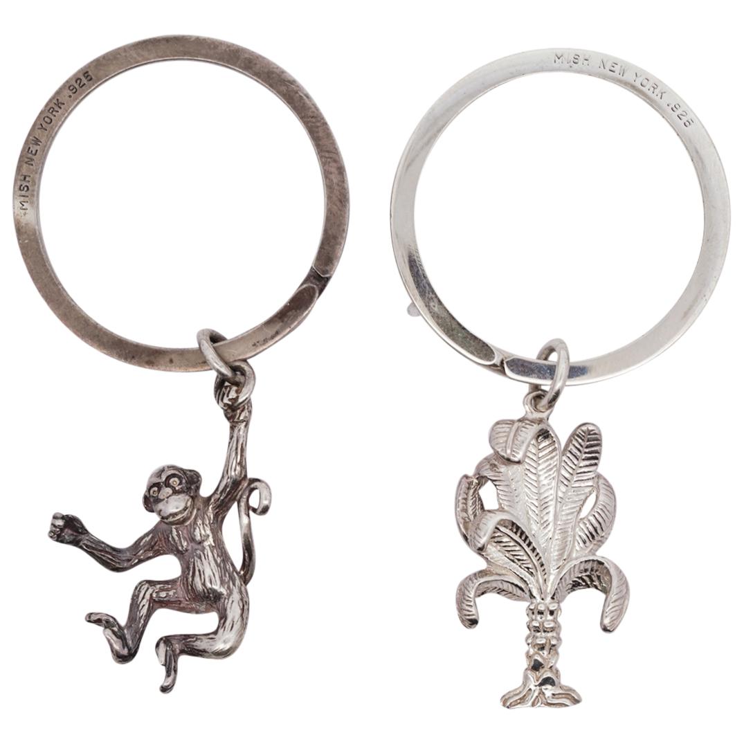 (2 Pc) Mish New York Sterling Silver Keychains Auction