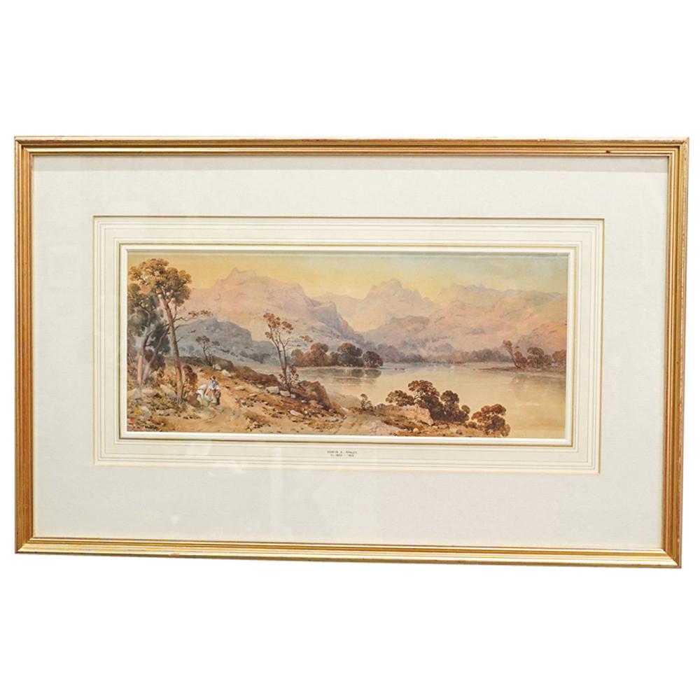 Edwin A. Penley (1853-1872) Watercolor On Paper Painting Auction