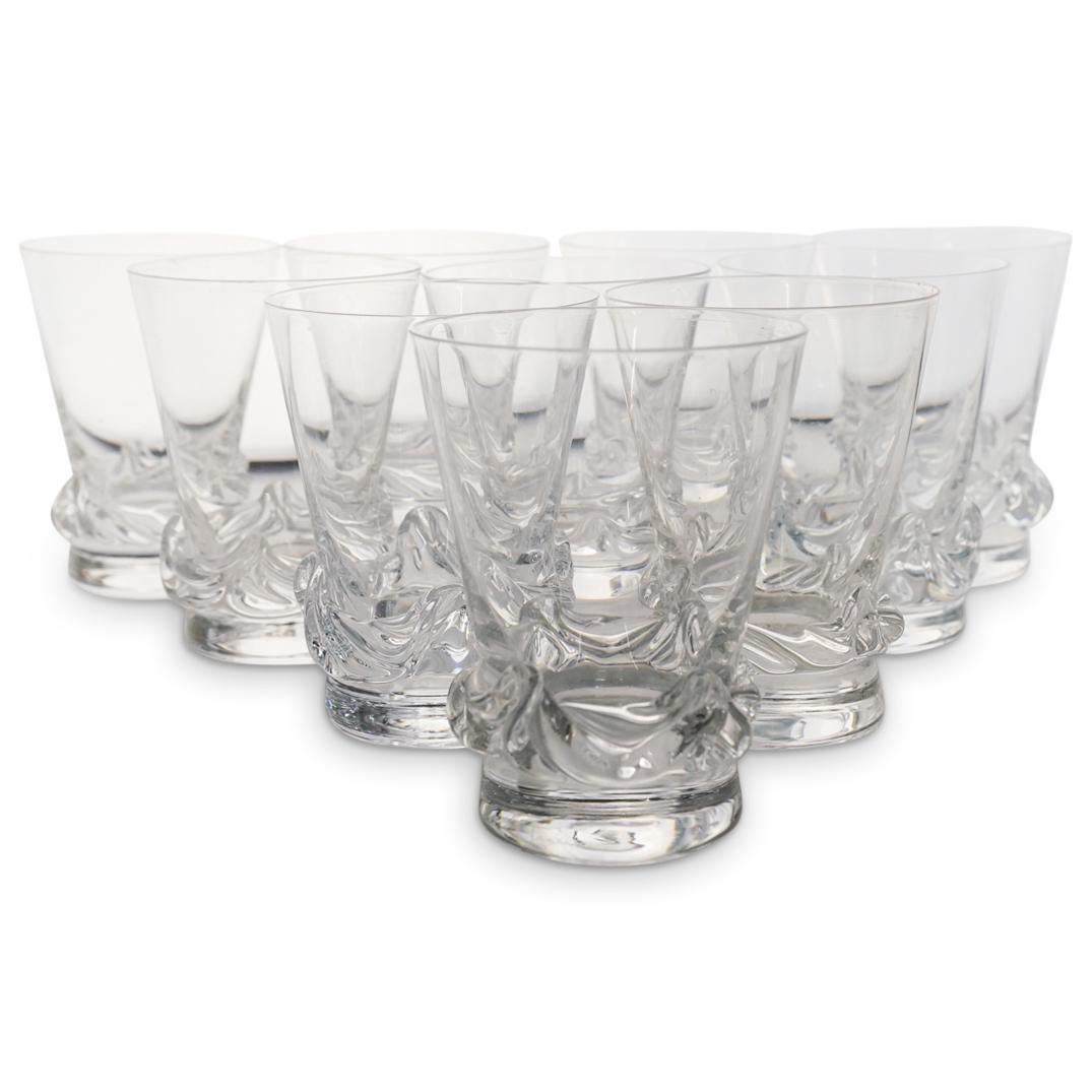 (10 Pc) Daum Crystal "sorcy" Flat Tumblers Set Auction