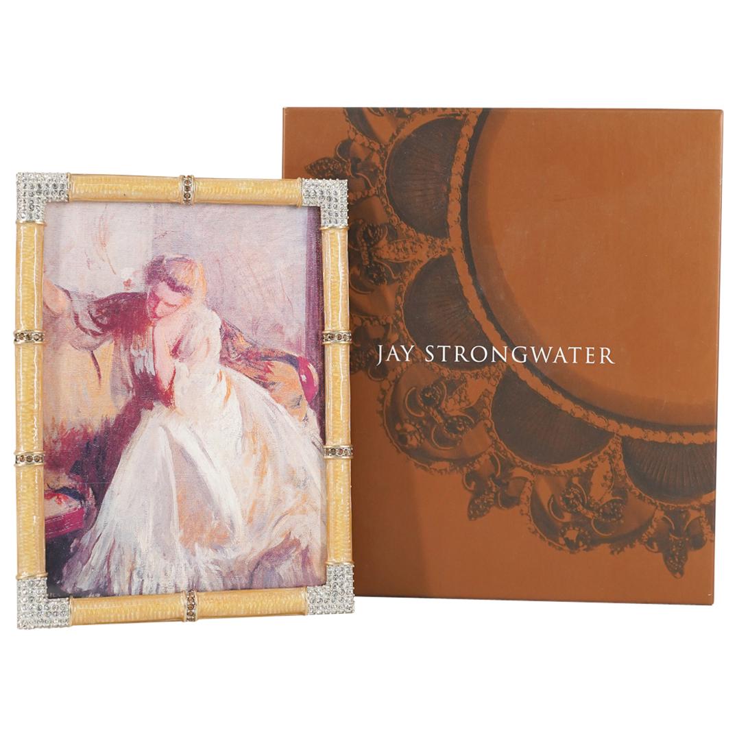 Jay Strongwater Enamel And Crystal Inset Frame W/ Box Auction