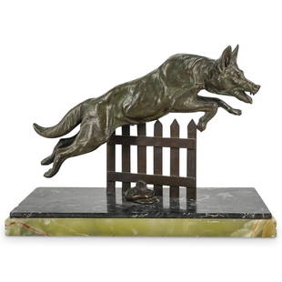 Louis Albert Carvin Bronze Figure, Bonne Garde