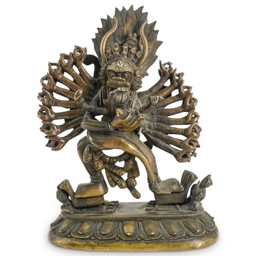 Antique Tibetan Bronze Yamantaka Vajrabhairava Statue