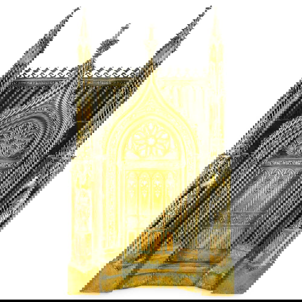 Antique Bronze Religious Gothic Cathedral Box Auction