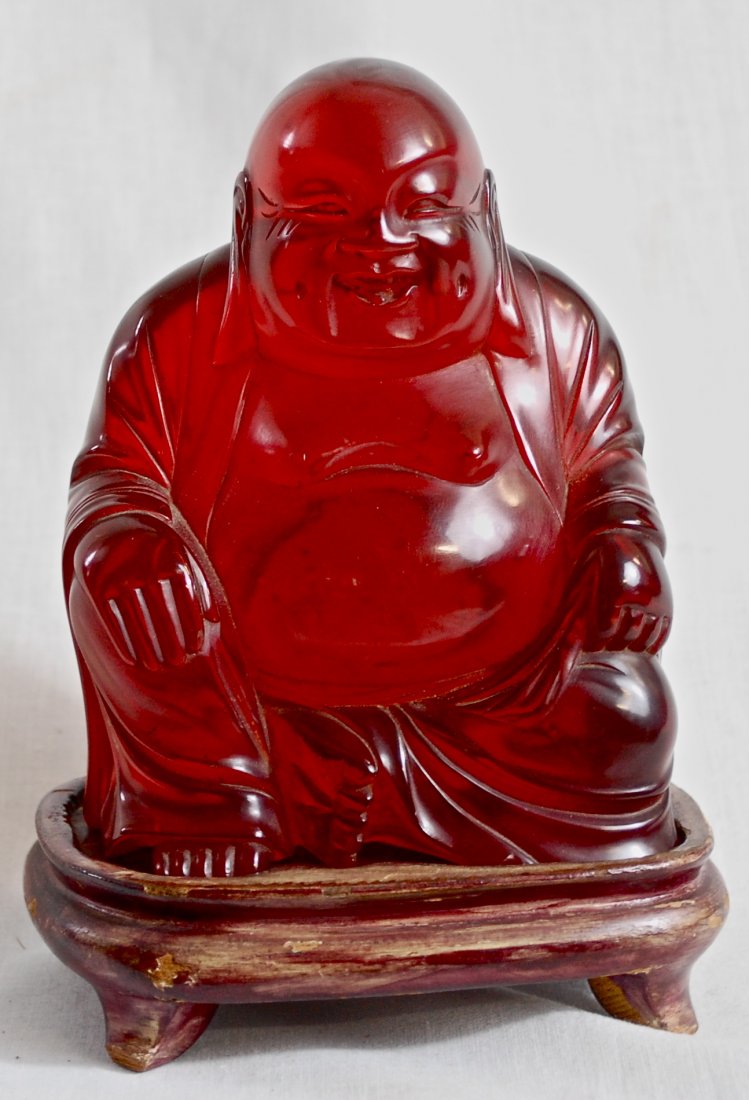 Chinese antique carved amber Buddha - May 30, 2012 | Akiba Galleries in FL
