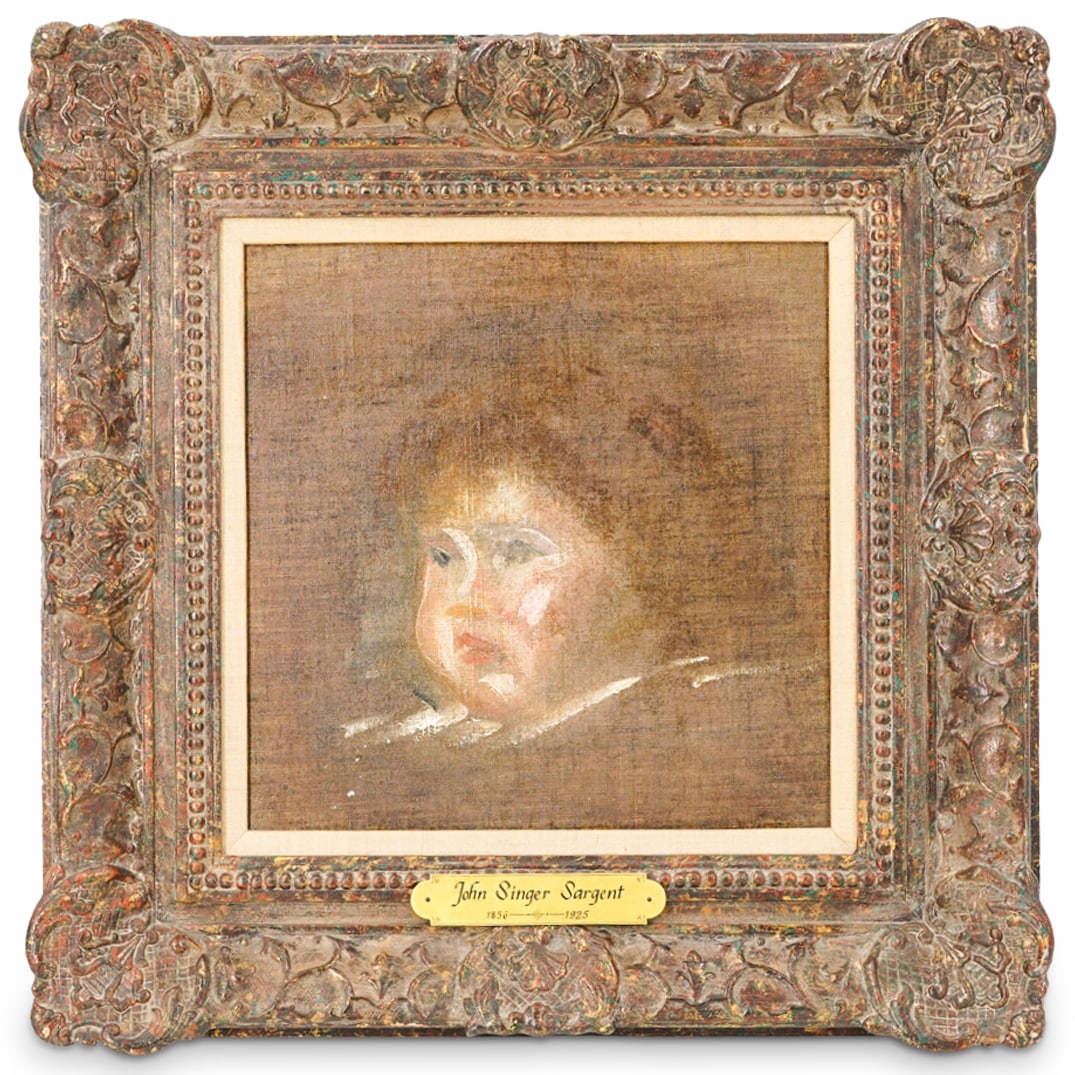 John Singer Sargent (1856 1925) "study Of Child" Oil On Canvas Painting