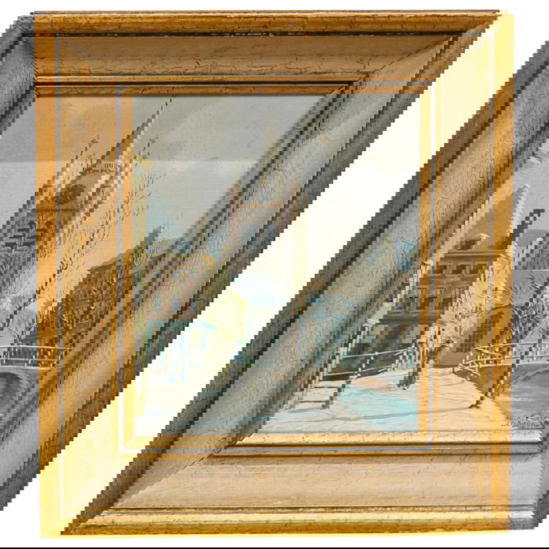 Jacobus Lambertus Dispo, Sr. (dutch, 1890-1964) Oil On Canvas Cityscape ...