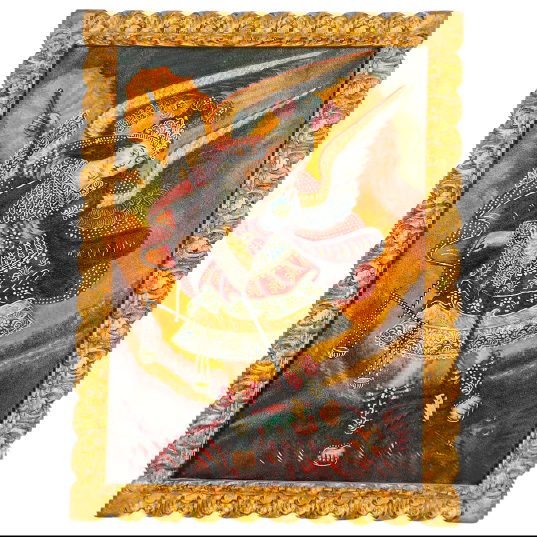 Religious Cuzco School Style St. Michael The Archangel Oil On Canvas ...