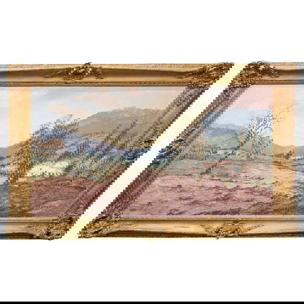 Signed Landscape Oil Painting On Canvas Auction