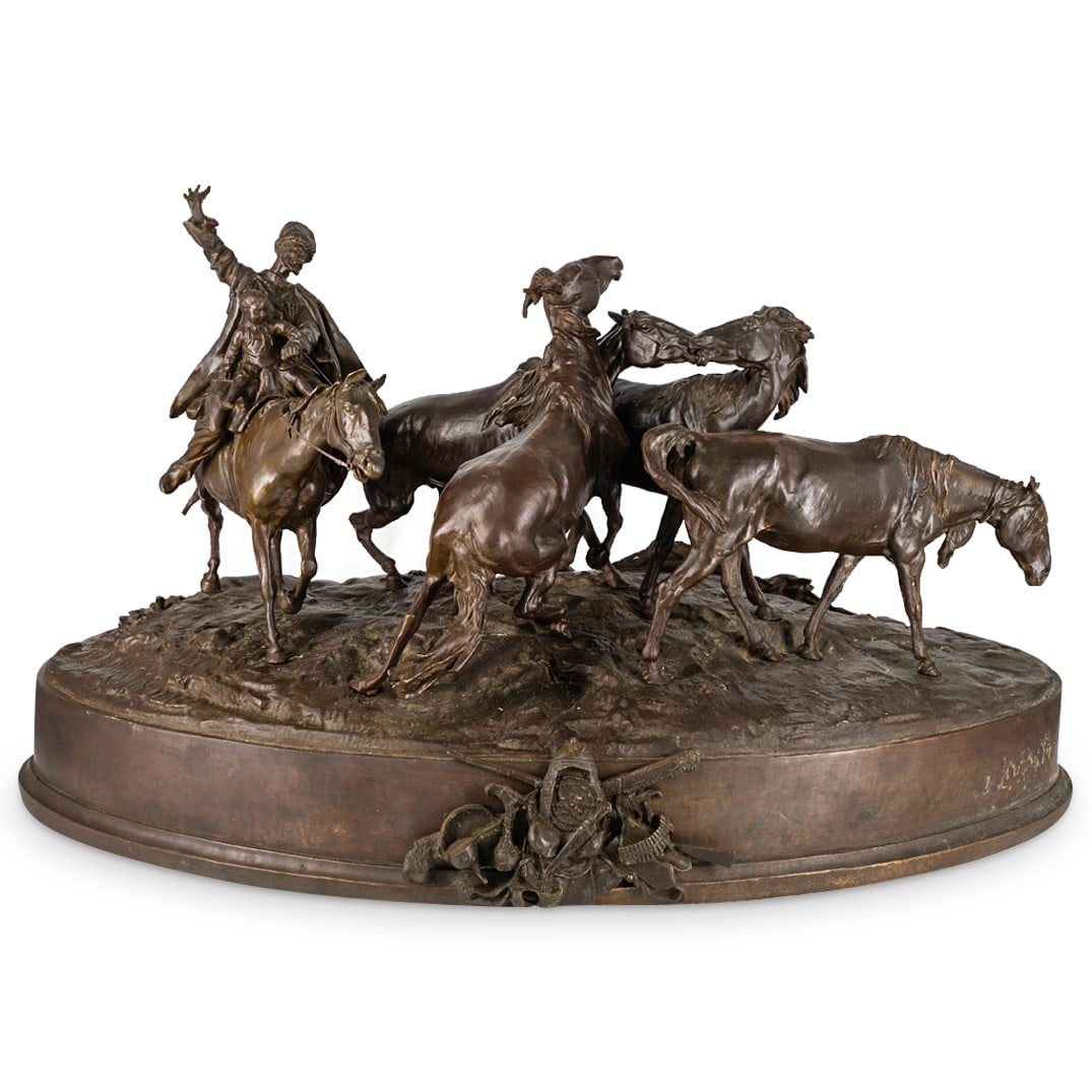 Large After Evgeni Alexandrovich Lanceray Bronze Sculpture