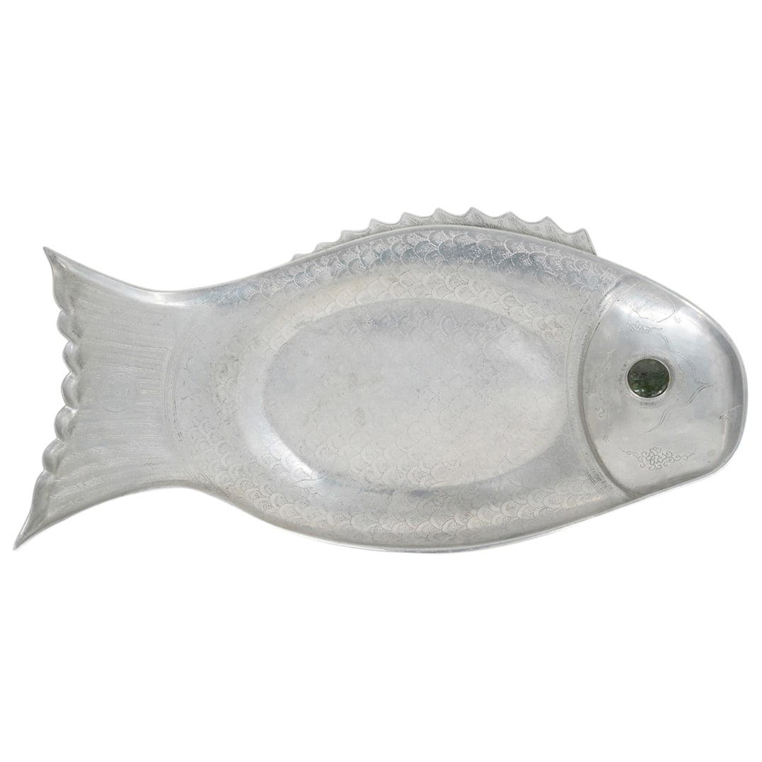 Large Arthur Court Silver Tone Metal Fish Platter