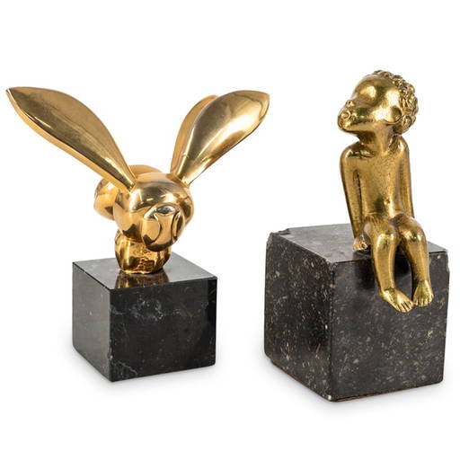 (2 Pc) Bronze Sculptures After Works In Pmoa