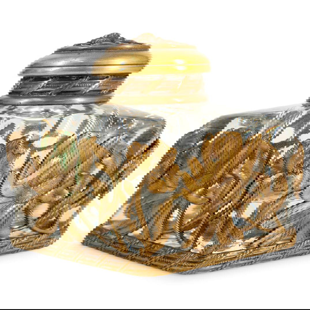 Art Nouveau Baccarat And Marcel Bing Inkwell Auction