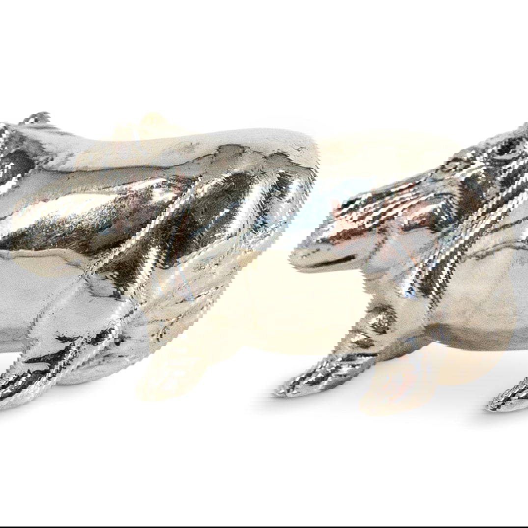 Sterling Silver Hippopotamus Figurine Auction