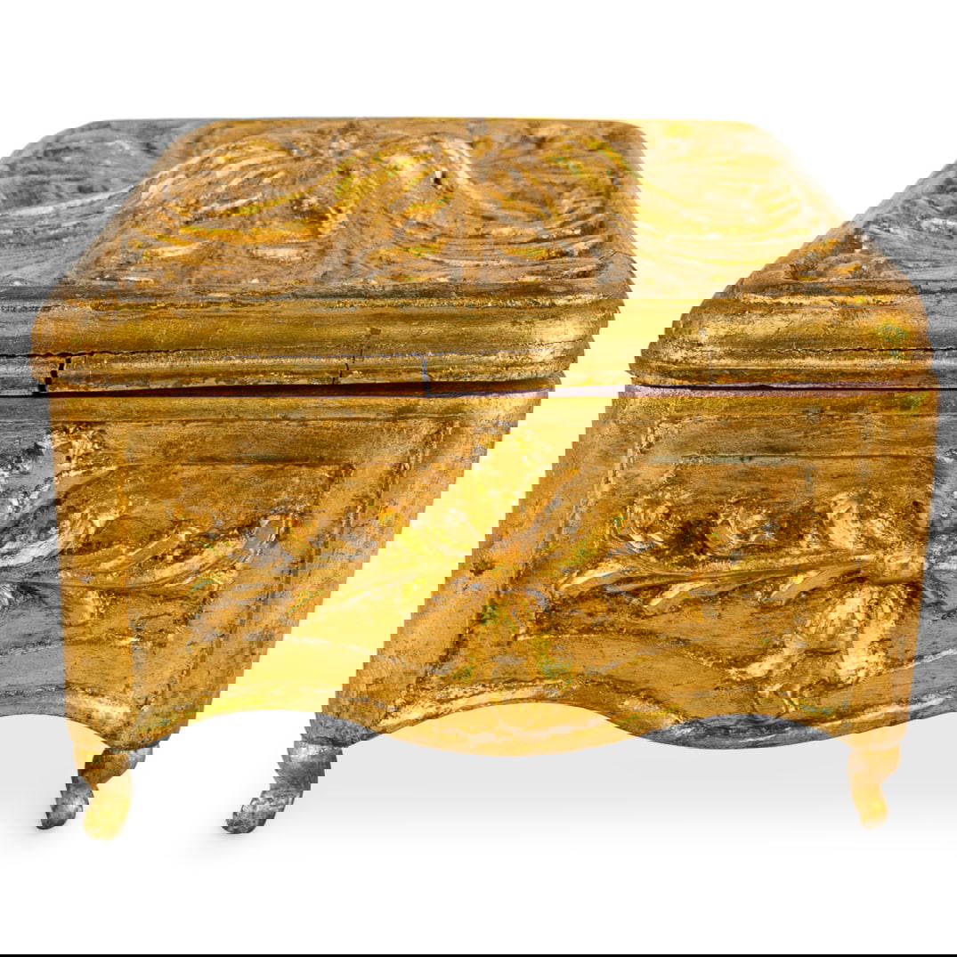 Vintage Gilt Carved Wood Vanity Box Auction