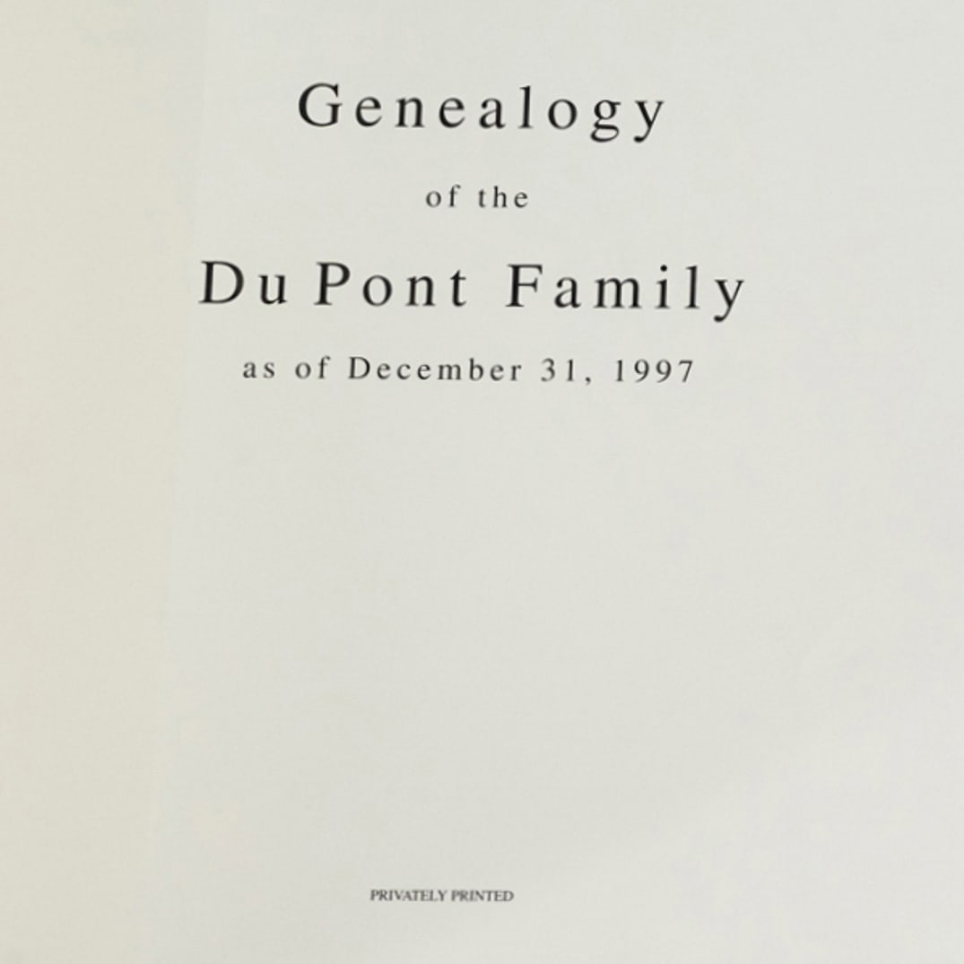 "genealogy Of The Du Pont Family" Portfolio Auction
