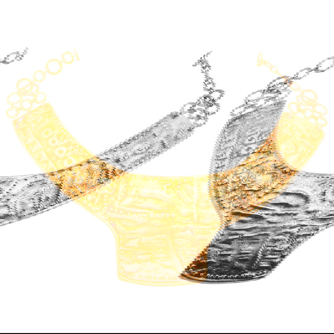 18k Gold Chimu Style Pectoral Necklace Auction