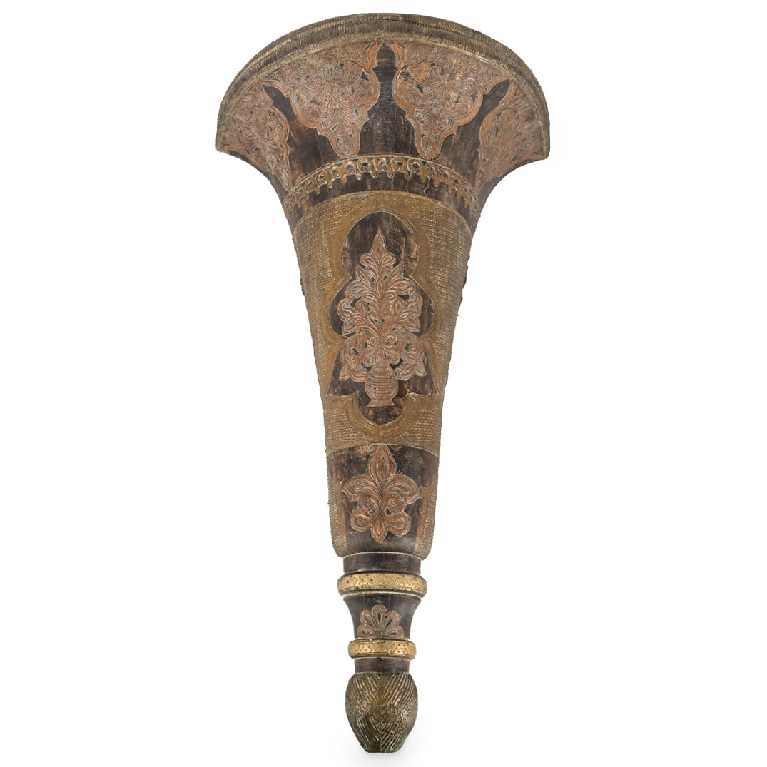 Large Antique French Wooden Wall Bracket W/ Copper Overlay Auction