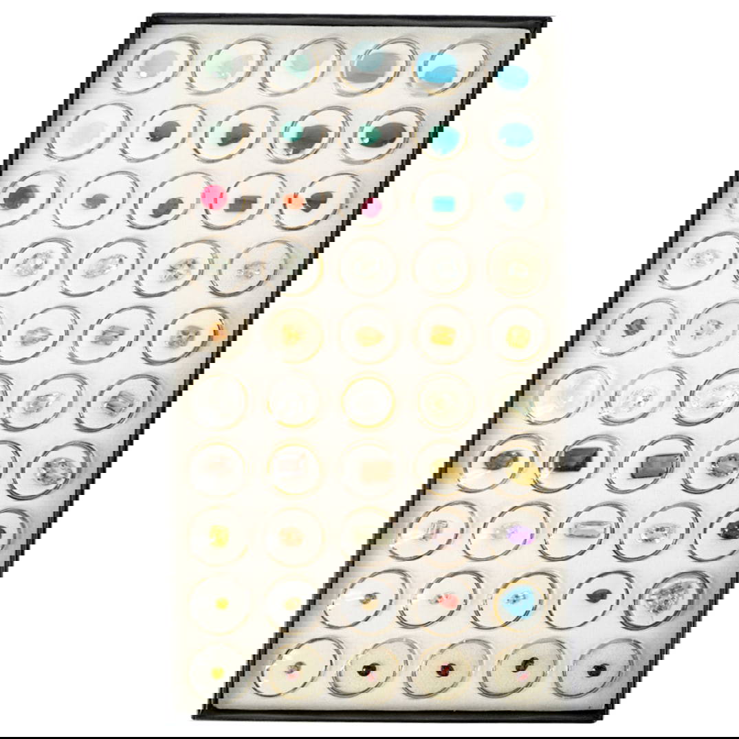 (50 Pc) Semi Precious Stones Collection Set Auction