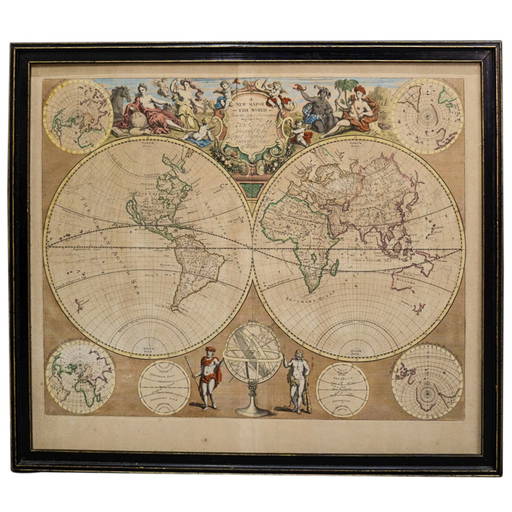 Rare 1721 John Senex "a New Map Of The World"