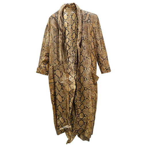 (2 Pc) Vintage 1980s Snake Skin Coat & Jumpsuit 2 Pc Ensemble
