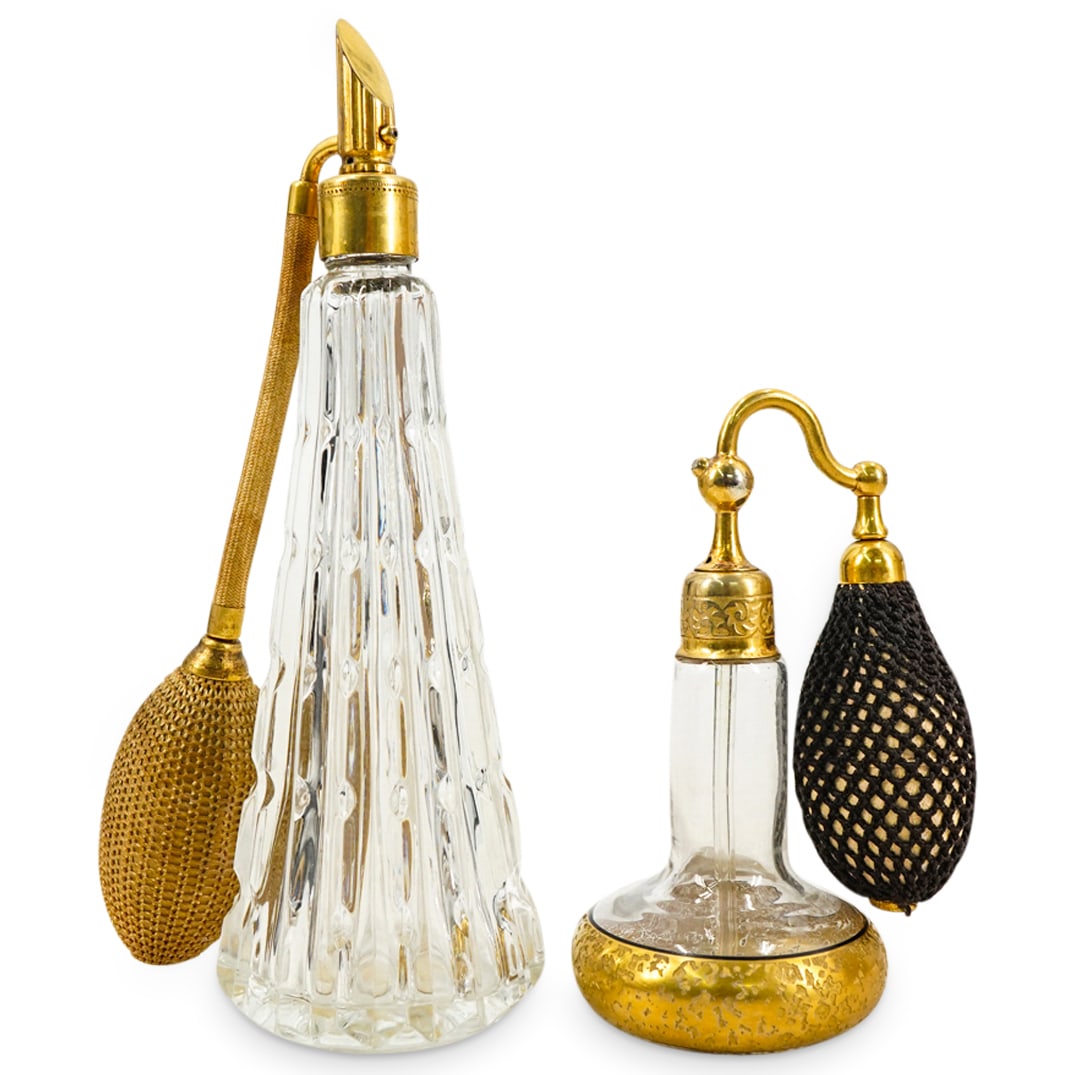 (2 Pc) Antique & Vintage Devilbiss Glass Atomizers Auction
