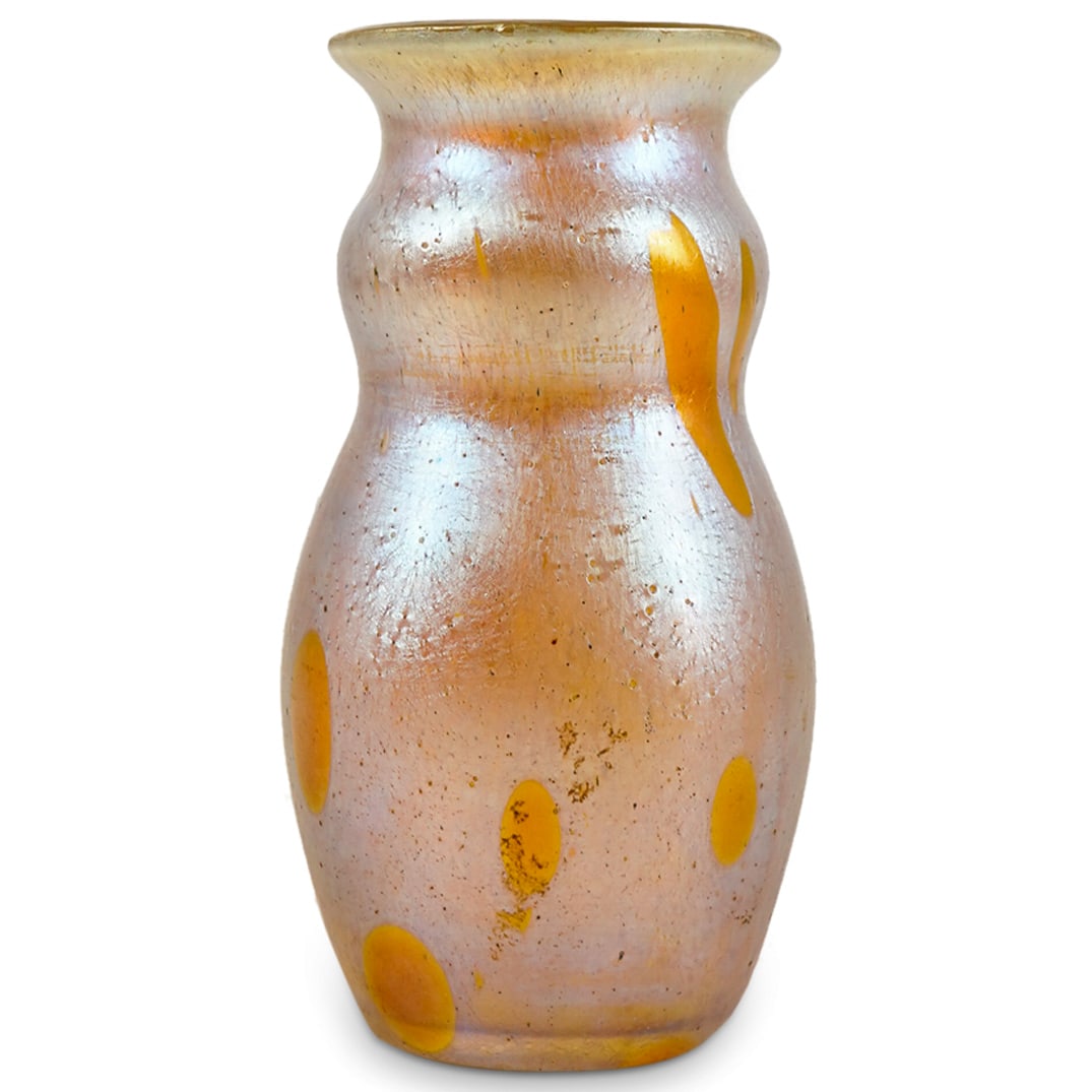 Art Glass Iridescent Vase Auction