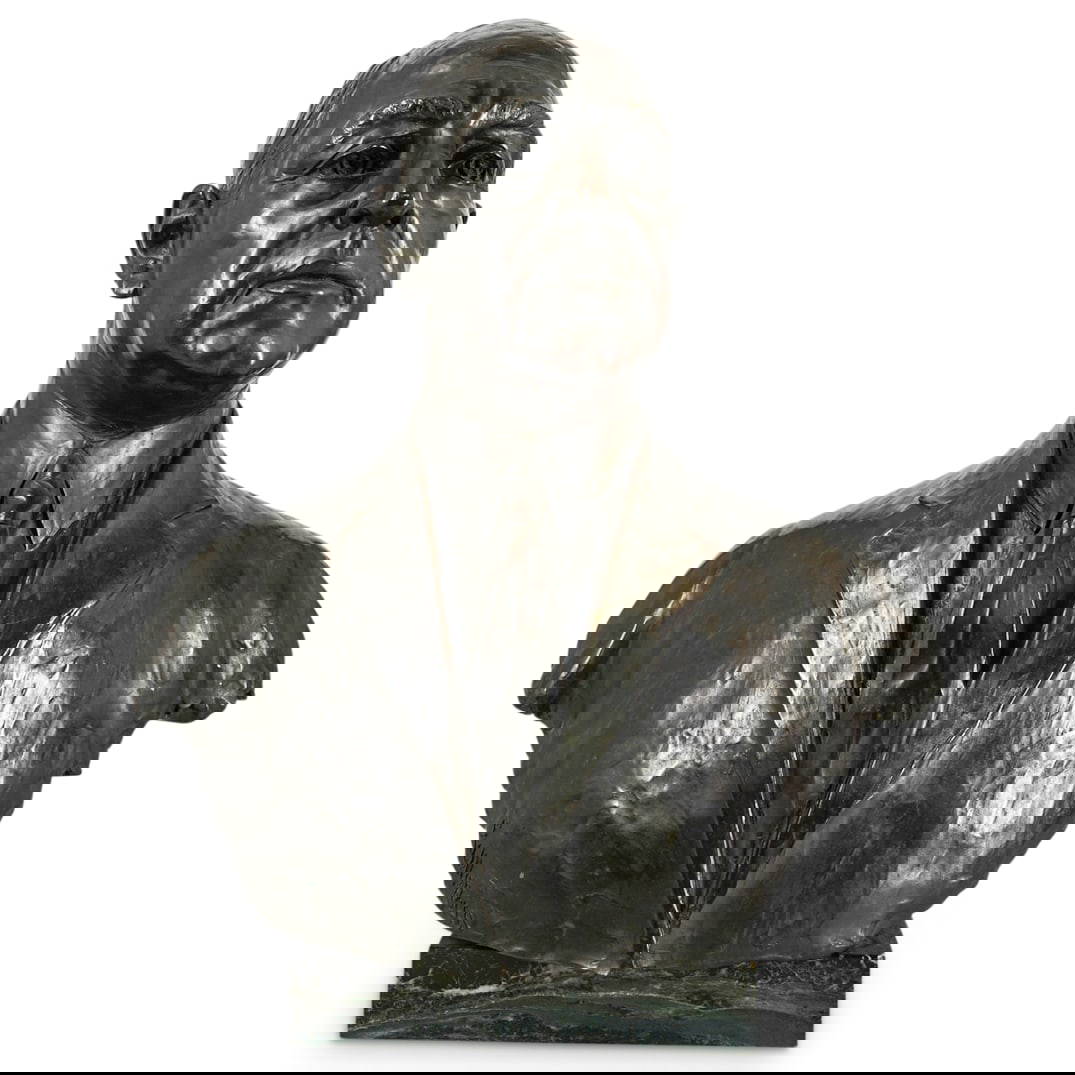 Francesco Lamonaca (1882-1926) Bronze Older Man Bust Auction