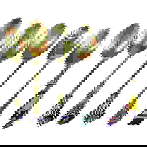 (6 Pc) Sterling Silver & Enamel "george Washington" Souvenir Spoons Auction