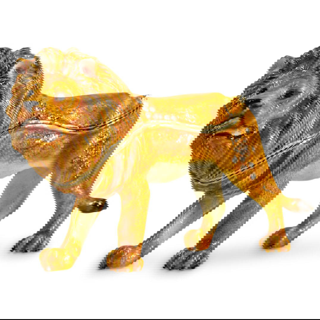 Jay Strongwater Style "lion" Jeweled Trinket Box Auction