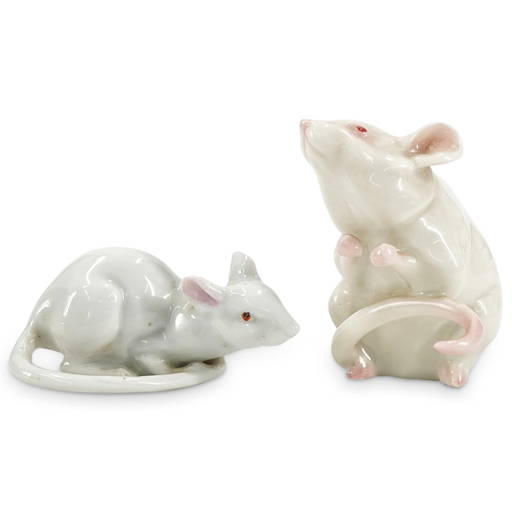 (2pc) Porcelain Mice Figurines