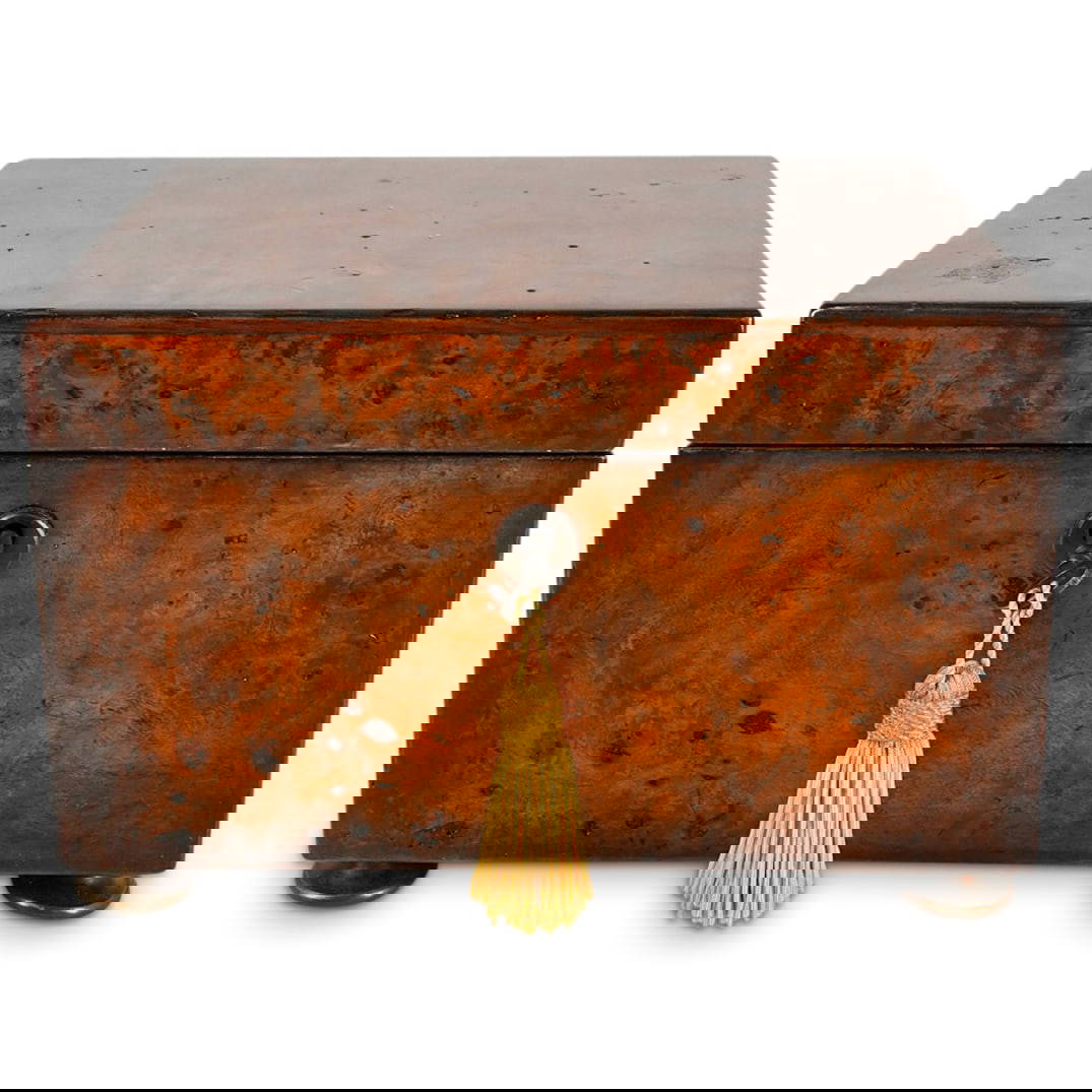 Antique Ash Burl Wood Vanity Box Auction