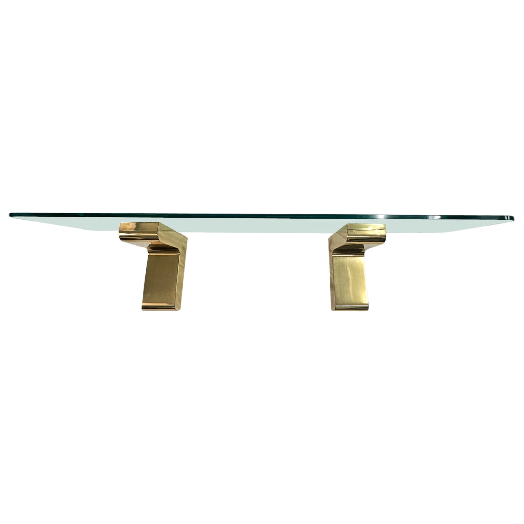 Karl Springer Brass & Glass Floating Console Table Auction