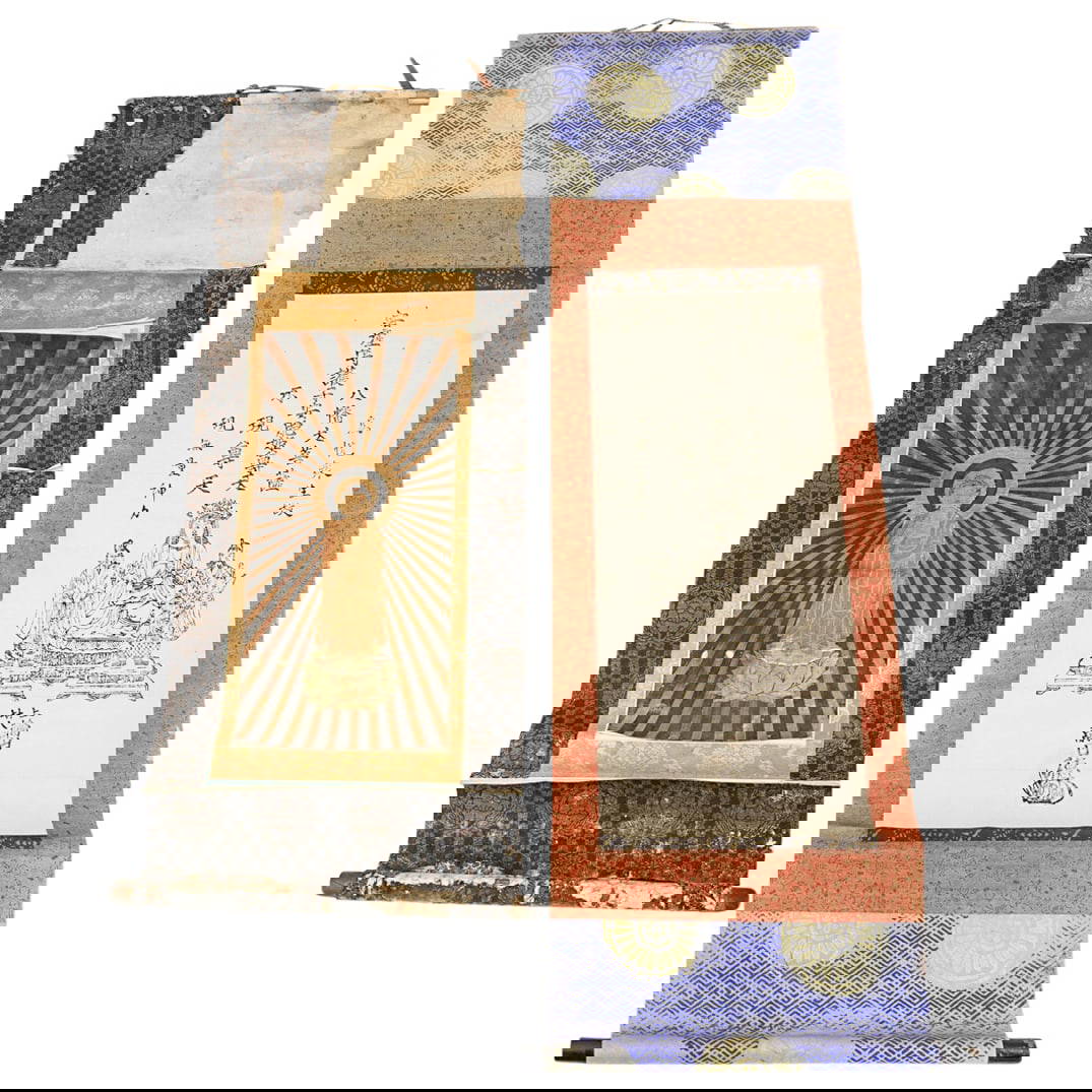 (2 Pc) Antique Japanese Buddhist Hanging Scrolls Auction