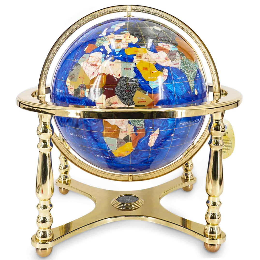 Handcrafted Semi-precious Stone Globe Auction