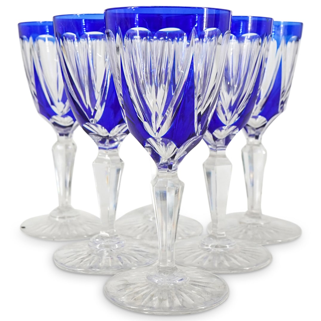 6 Pc Prob Baccarat Crystal Cordial Glasses Auction