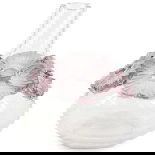 Lalique French Crystal Deux Tulipes Vase Auction