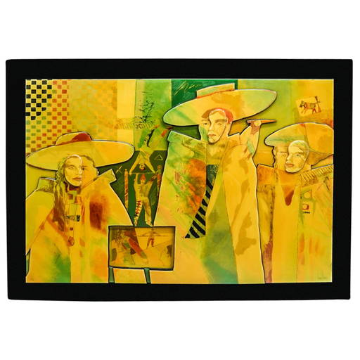 Signed Relief Lithograph On Wood