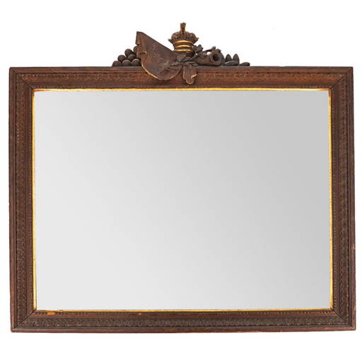 Napoleonic Armorial Trophy Frame Carved Mirror