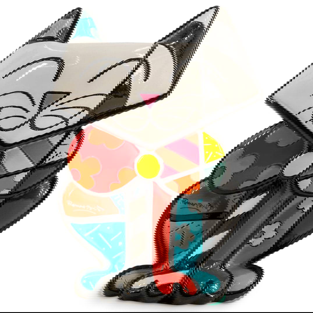 Romero Britto 2008 "sam" Cat Polyresin Sculpture Auction