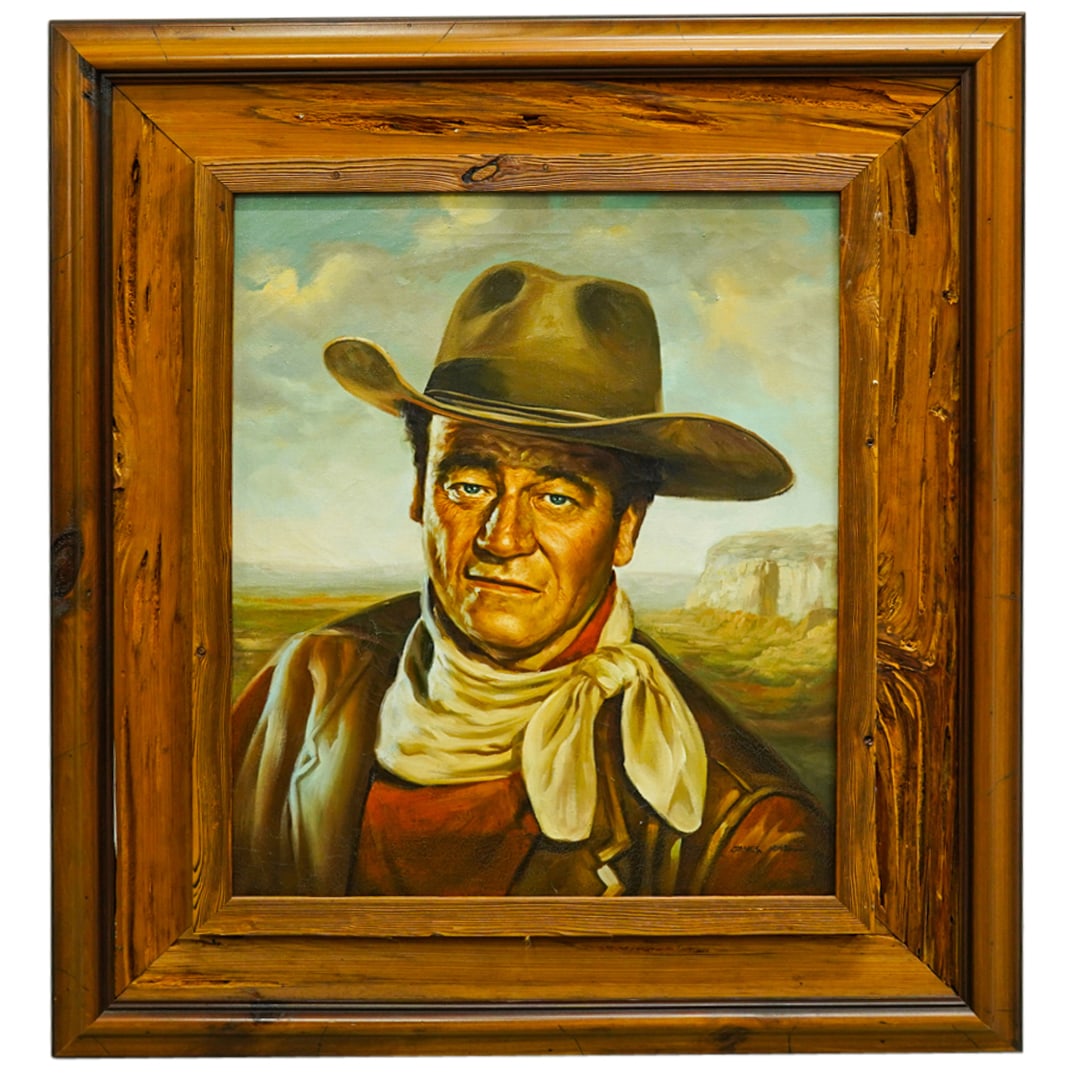 Oil On Canvas John Wayne Portrait Auction