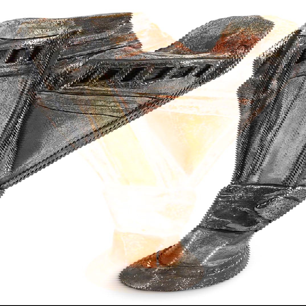 Domar Israel Studio Art Pottery Vase W/ Silver Overlay Auction