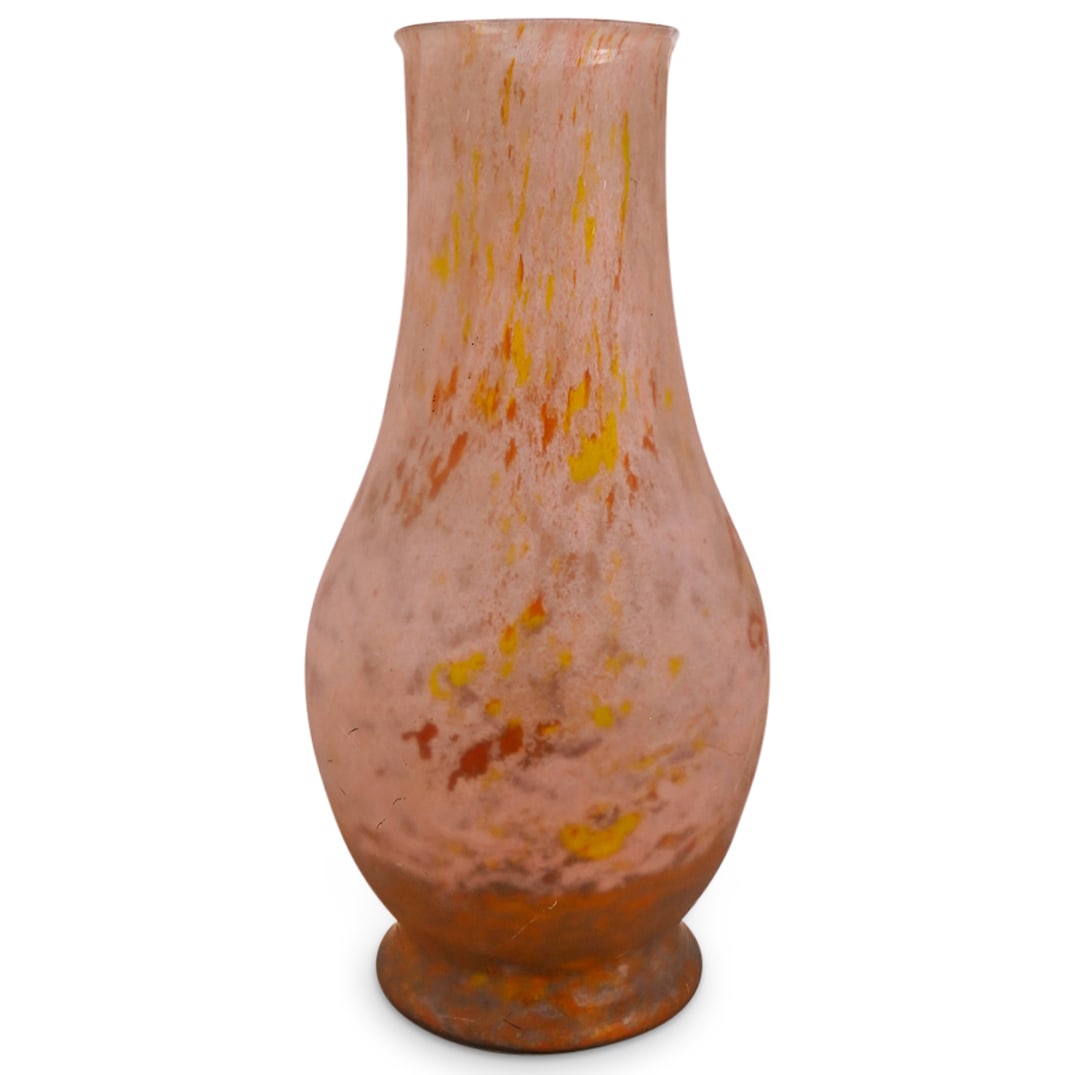 Signed Lorrain French Art Glass Vase Auction