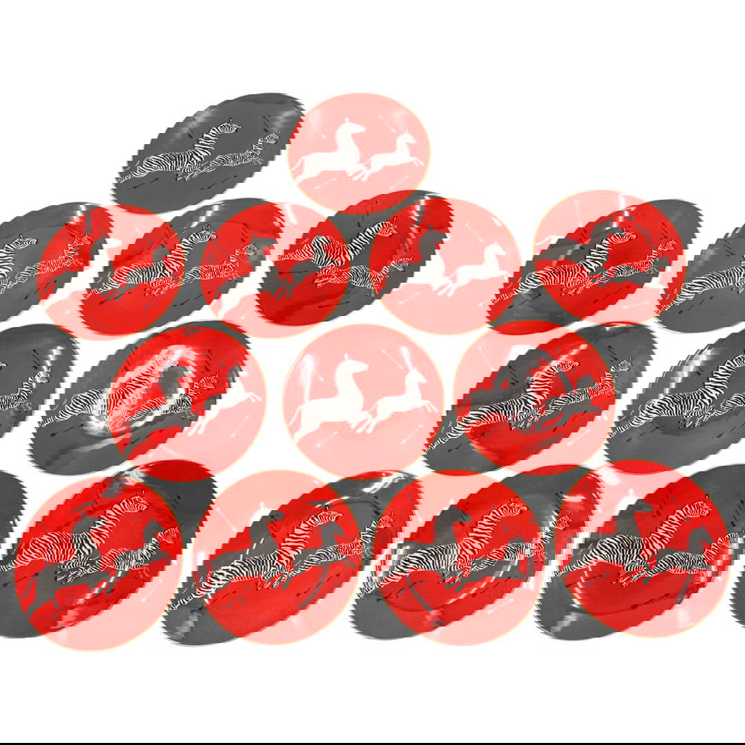 (12 Pc) Scalamandre By Lenox "zebras" Porcelain Plates Set Auction