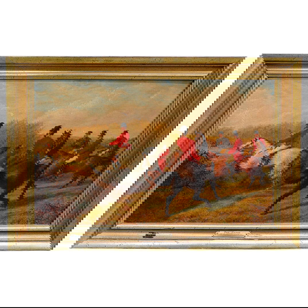 Alfred Sheldon-williams (english, 1841-1880) "the Chase" Oil On Canvas ...