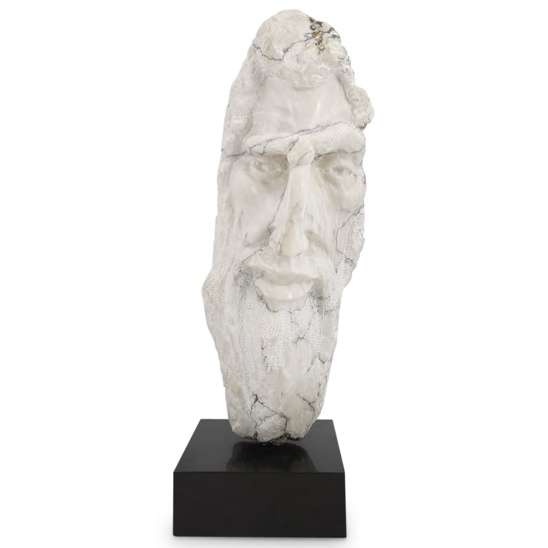 Michael Barkin (20th C.) Alabaster Head From "the Prophet" Series Auction