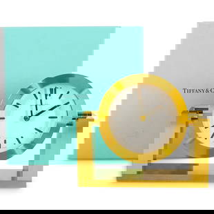 Antique Gilt Bronze Enamel Tiffany Co Desk Clock Auction