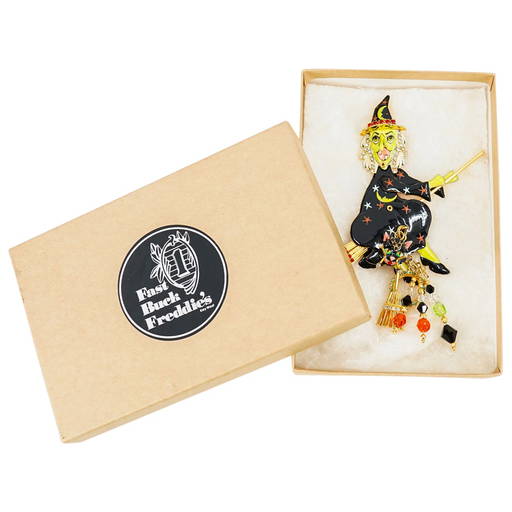 Signed "witch" Lunch At The Ritz Embellished Pin Brooch