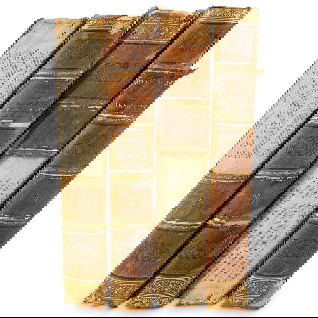 (4 Pc) 18th Cent. French Law Books By S. Pufendorf & J. Barbeyrac Auction