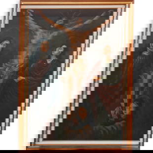 19th Century Religious Painting Of Jesus Christ Auction